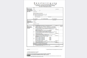 Musterbescheinigung: P-Konto Bescheinigung